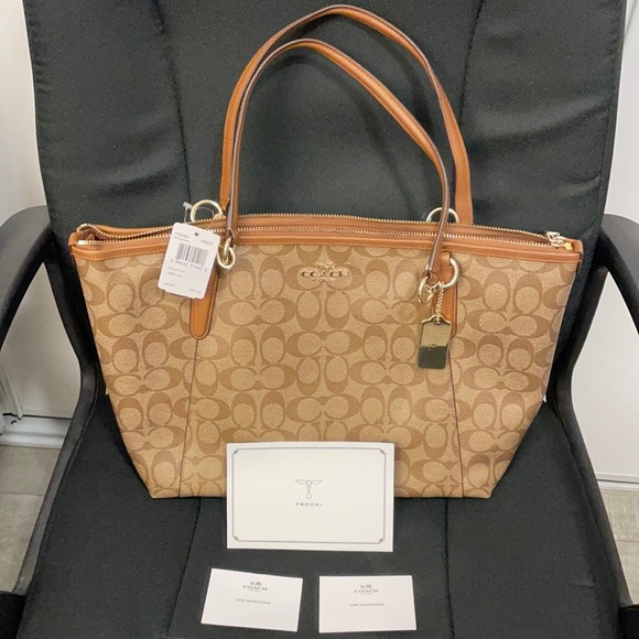 Coach | Bags | Coach Signature Ava Tote Zip Bag | Poshmark